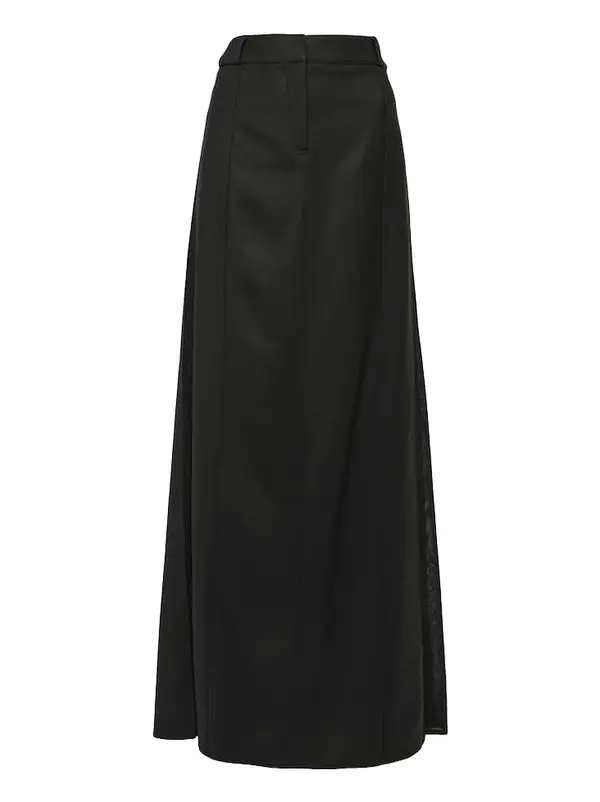 Victoria Beckham Wool-blend Maxi Skirt - Black