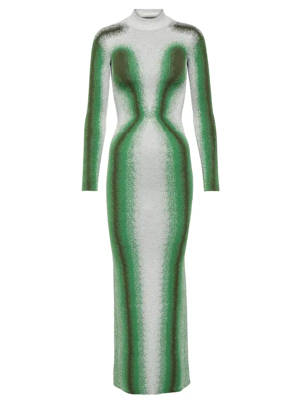 Y/project Printed Knit Maxi Dress - Green