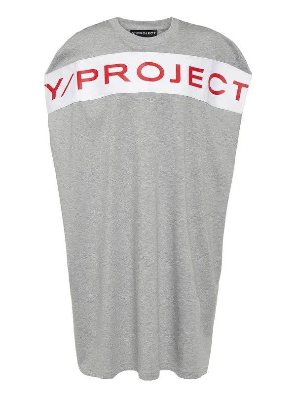 Y/project Logo Cotton Jersey Minidress - Grey