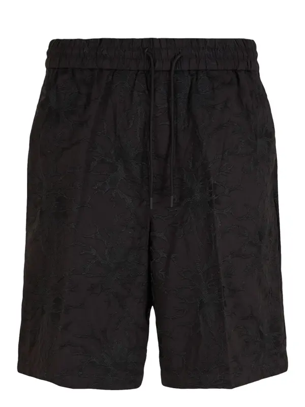 Emporio Armani Embroidered Track Shorts - Black