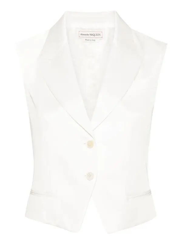 Alexander McQueen Twill-weave Tailored Waistcoat - White