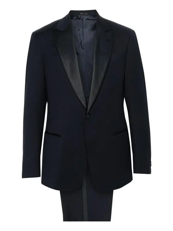 Giorgio Armani Single-breasted Wool Suit - Blue