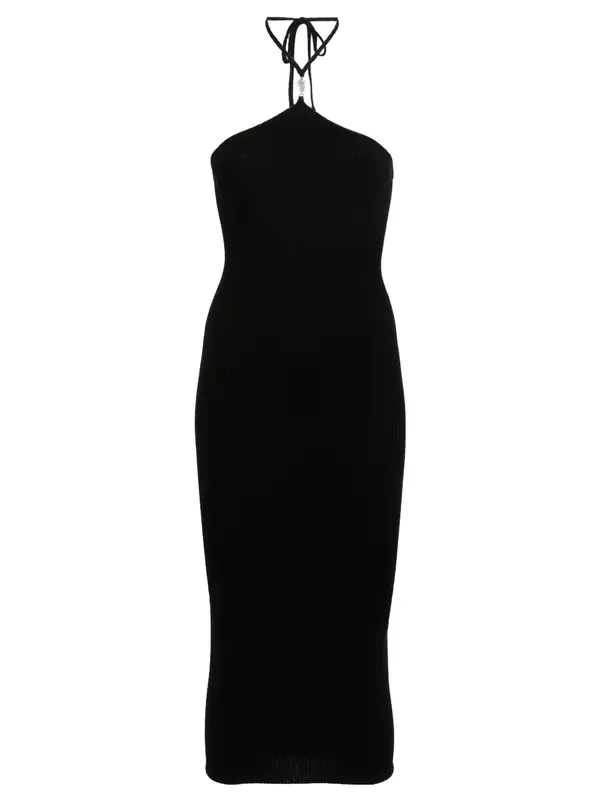 Amiri Logo-plaque Midi Dress - Black