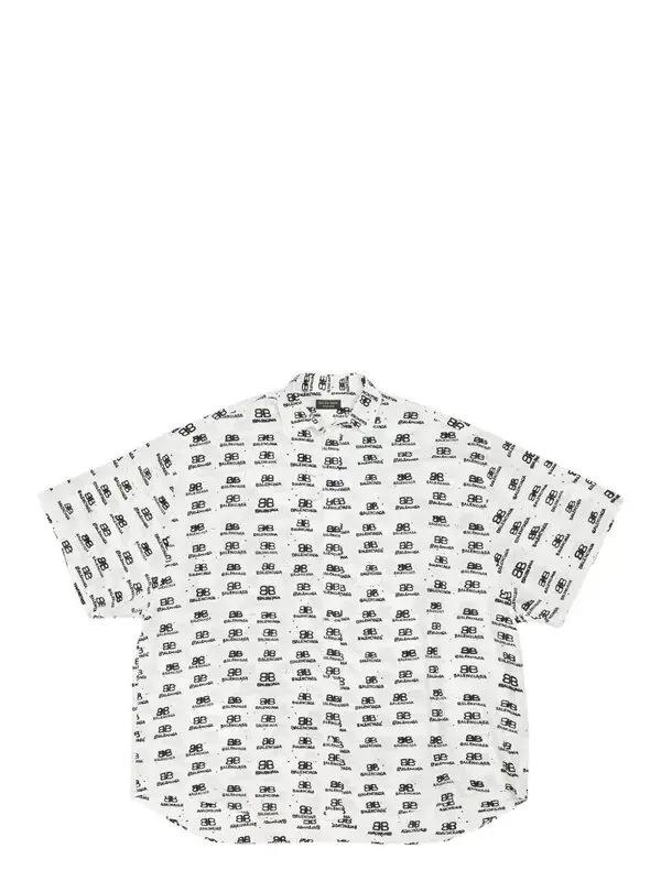 Balenciaga Monogram-pattern Print Shirt - White