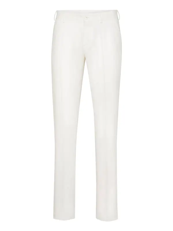 Philipp Plein Linen Tailored Trousers - White