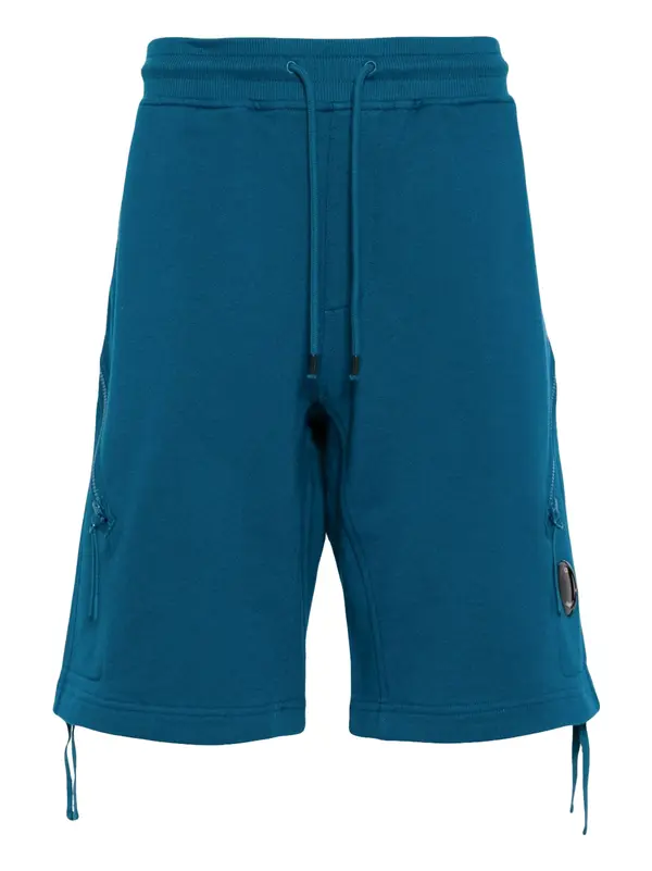 C.P. COMPANY Lens Detail Cotton Shorts - Blue
