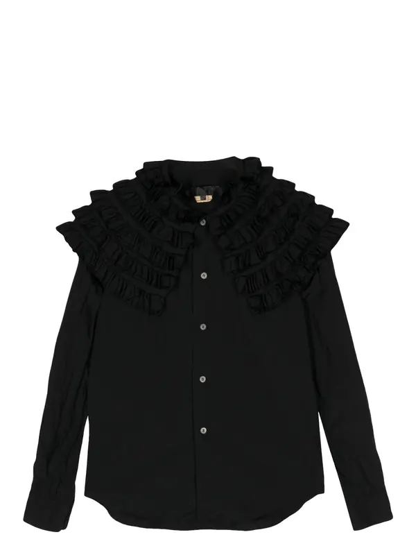 Comme Des Garçons Ruffled Long-sleeve Shirt - Black