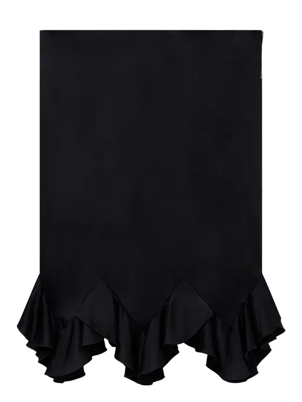 Stella McCartney Ruffled Satin Midi Skirt - Black