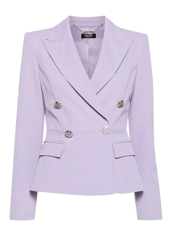 Liu Jo Double-breasted Twill Blazer - Purple