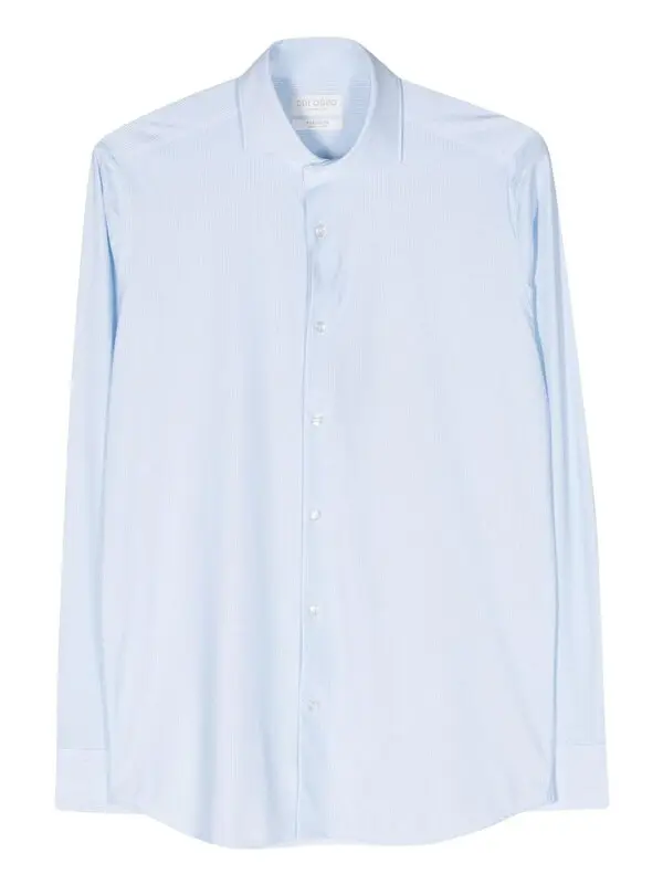 DELL'OGLIO Geometric-pattern Classic-collar Shirt - White