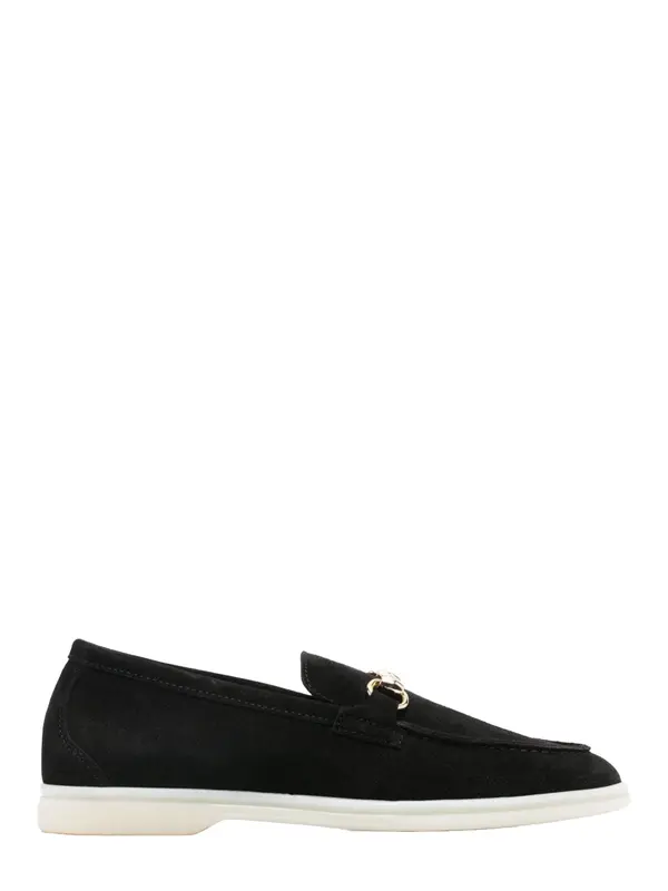SCAROSSO Lilia Suede Loafers - Black