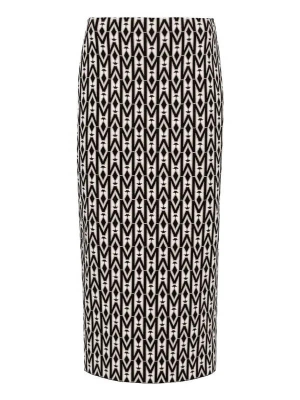 Mackage Geometric-pattern Knit Pencil Skirt - Black