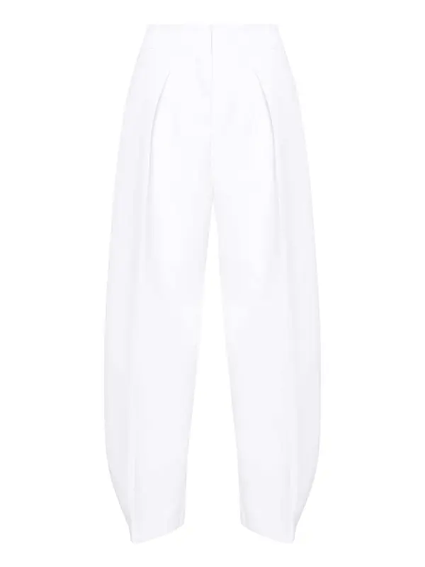 Jacquemus Ovalo Pleated Palazzo Pants - White