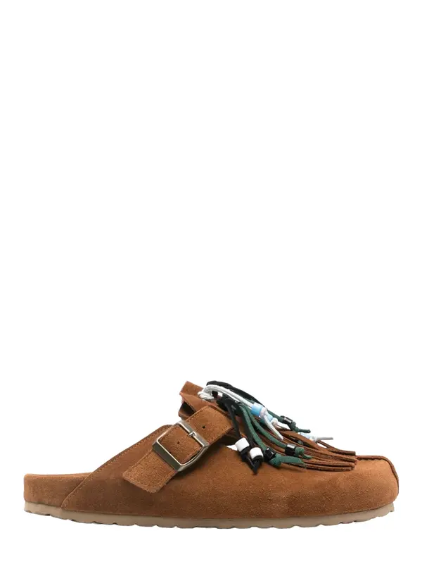 SCAROSSO Geo Suede Sandals - Brown