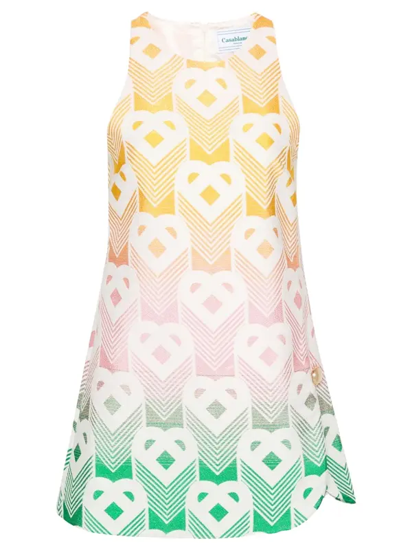 Casablanca Monogram-jacquard Mini Dress - White