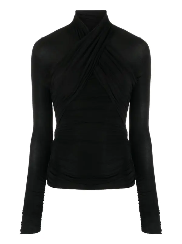 Saint Laurent Semi-sheer Roll-neck T-shirt - Black