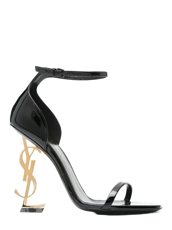 Saint Laurent Opyum Patent-leather Sandals - Black