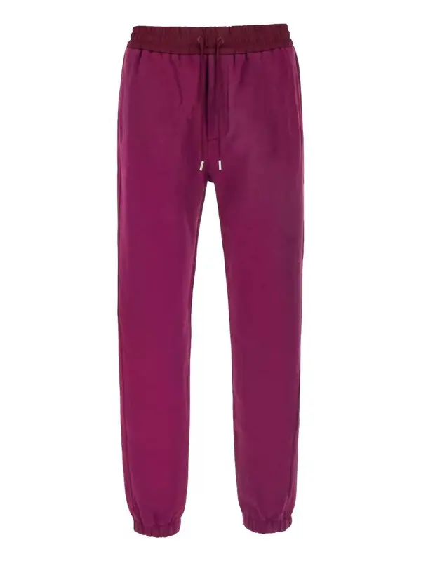 Saint Laurent Embroidered-logo Cotton Track Pants - Purple