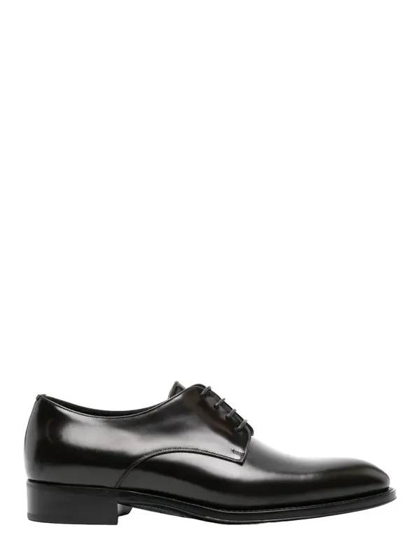 Saint Laurent Adrien Leather Derby Shoes - Black