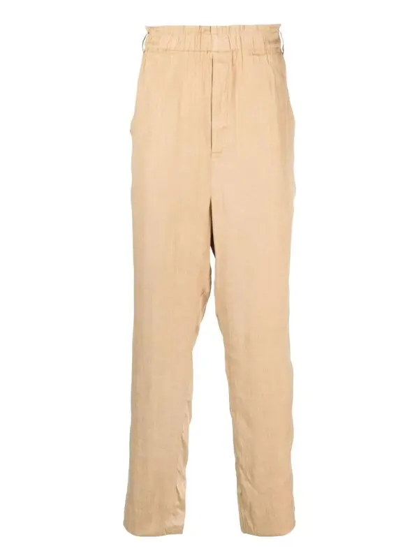 Saint Laurent Straight-leg Silk-blend Trousers - Neutrals