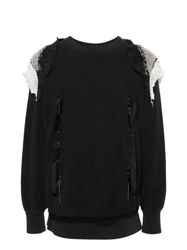 MAISON MARGIELA Terry-cloth Patchwork Sweatshirt - Black