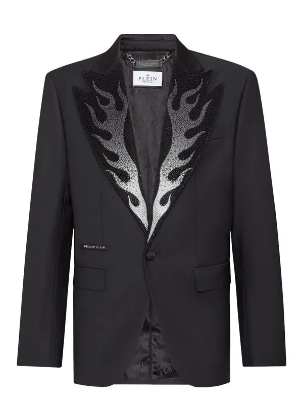 Philipp Plein Flame Single-breasted Blazer - Black