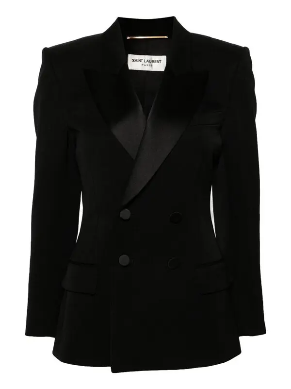 Saint Laurent Peak-lapels Double-breasted Blazer - Black