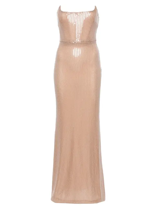 Giuseppe Di Morabito Sequinned Corset Long Dress - Neutrals
