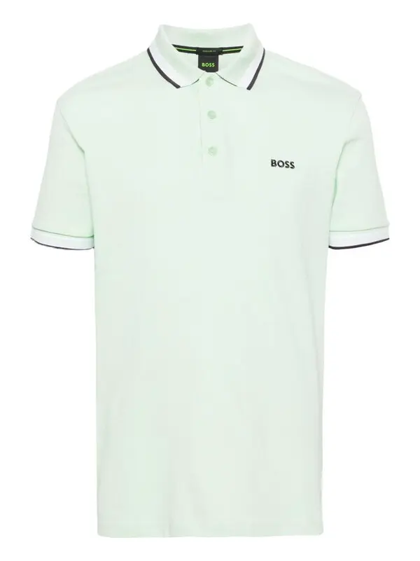 BOSS Logo-embroidered Cotton Polo Shirt - Green
