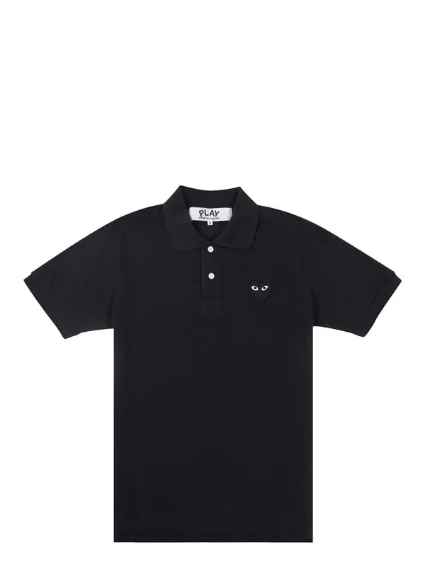 Play Comme Des Garcon Heart Polo - Black