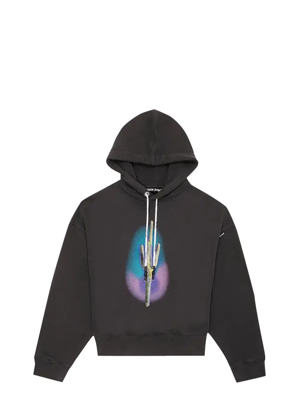 Palm Angels Cactus Print Hoodie - Black