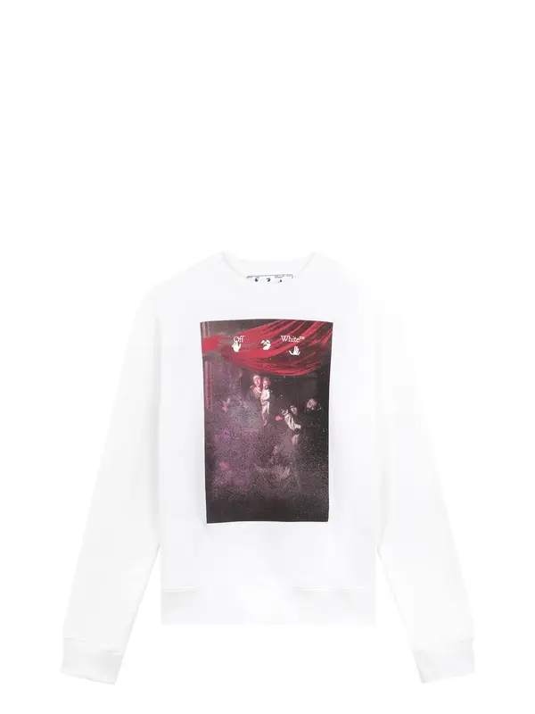 Off-White Sprayed Caravaggio Slim Crewneck - White