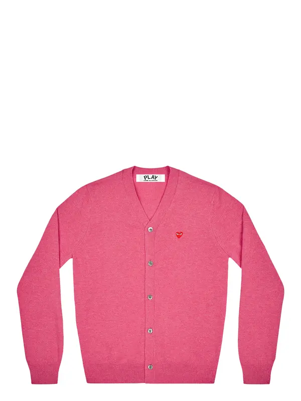 Play Comme Des Garcon Small Heart Cardigan - Pink