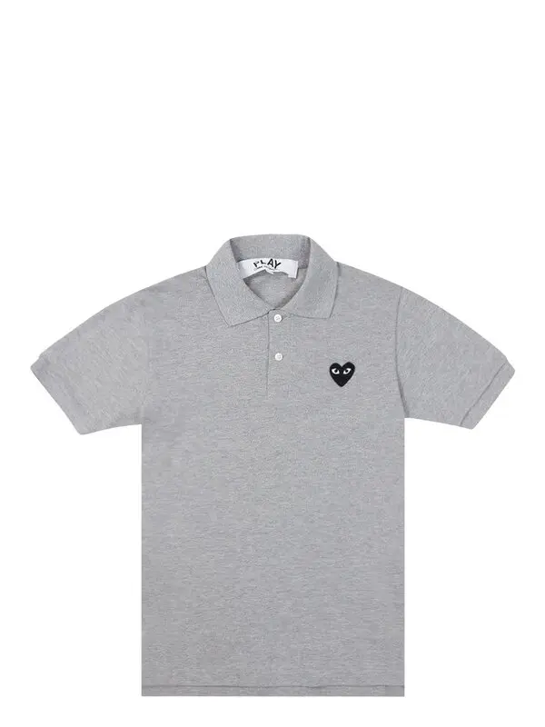 Play Comme Des Garcon Black Emblem Polo Shirt - Grey