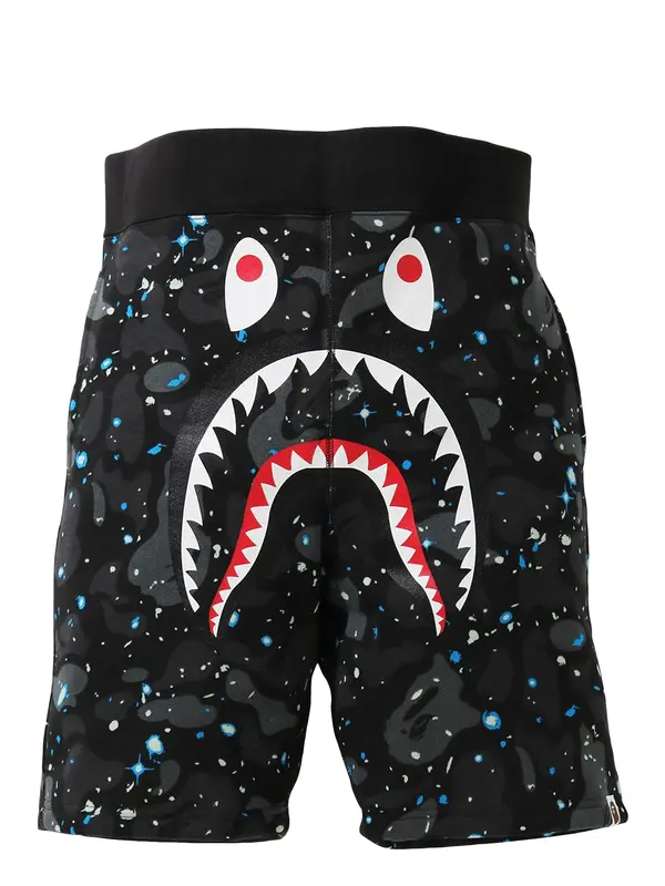 BAPE Space Camo Shark Sweat Shorts - Black