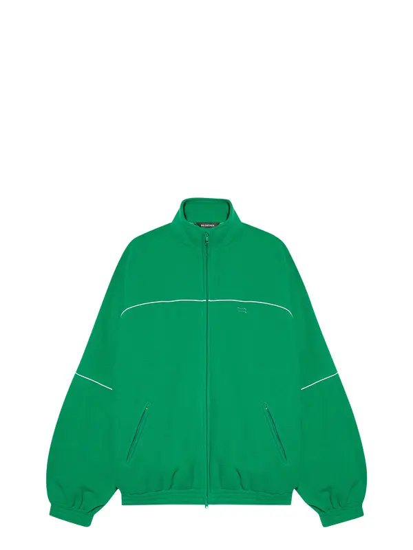 Balenciaga Double Brushed Fleece Tracksuit Jacket - Green