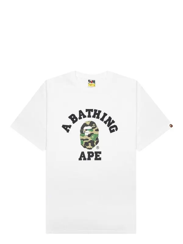 A BATHING APE Abc Camo College T-shirt - White