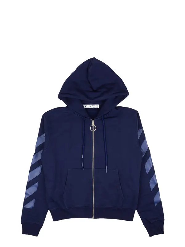 Off-White Rubber Arrow Slim Zip Hoodie - Blue