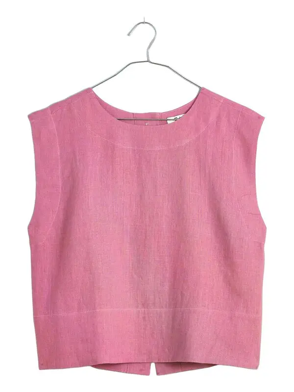 Madewell Plus Bateau-neck Linen Tank - Shaded Pink