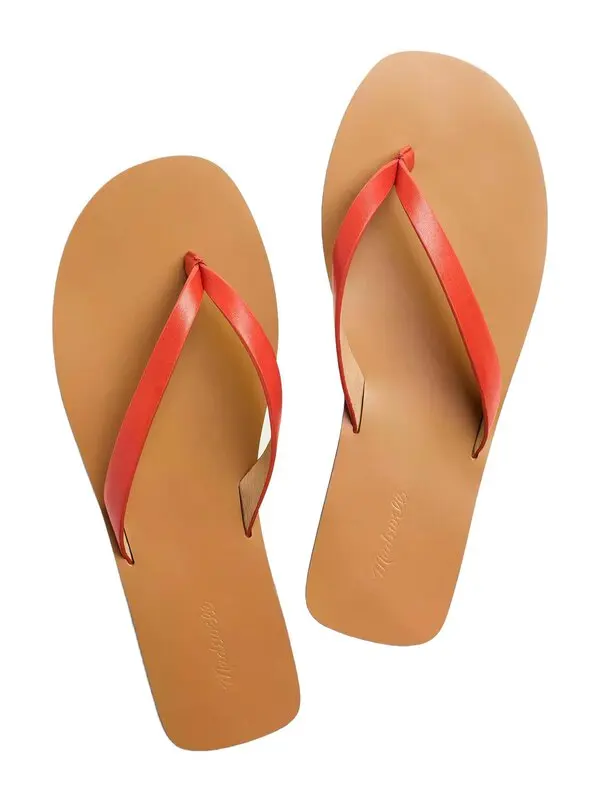 Madewell Gabi Leather Thong Sandals - Himalayan Orange