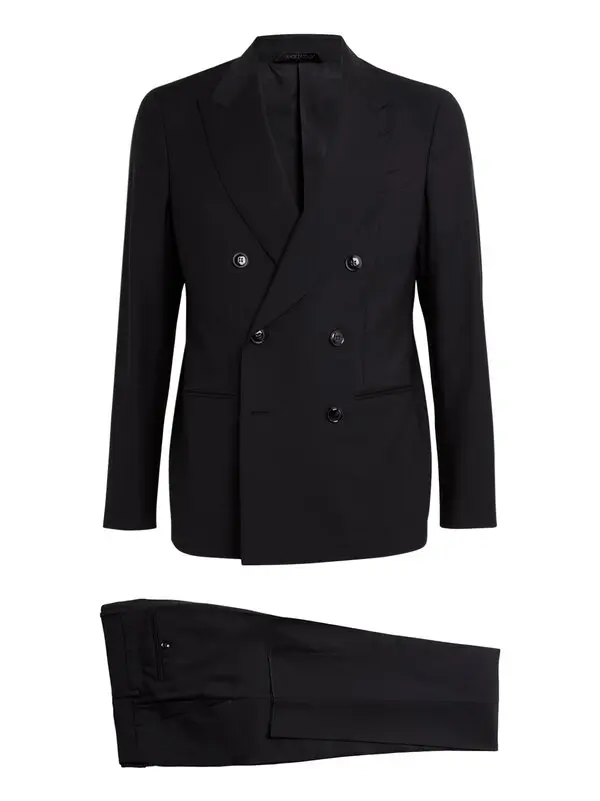 Giorgio Armani Wool Double-breasted Two-piece Suit - Blue