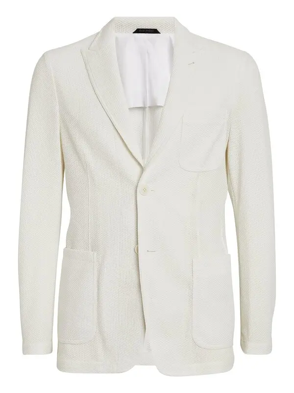 Giorgio Armani Waffle-knit Blazer - White