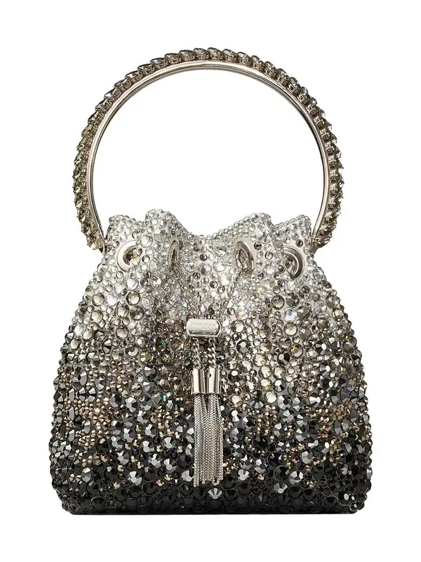JIMMY CHOO Embellished Bon Bon Top-handle Bag - Black