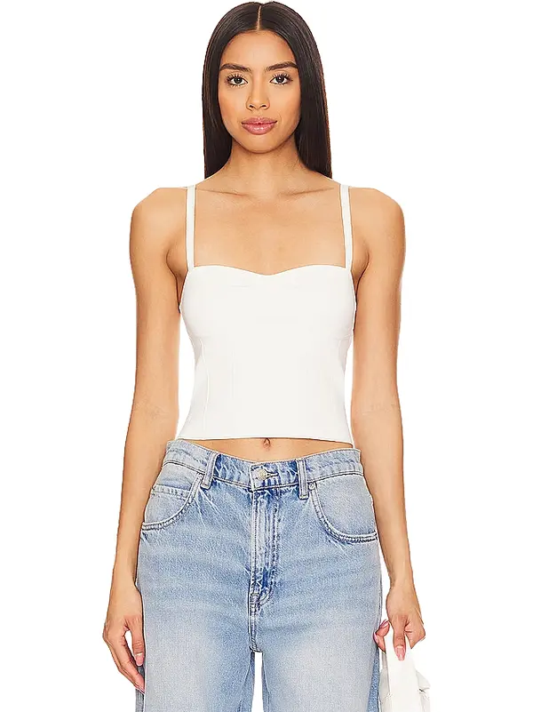 CAMILA COELHO Jade Knit Bustier - Ivory