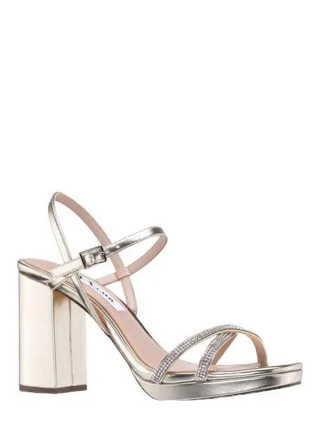 Nina Steven Embellished Platform Sandal - Platino