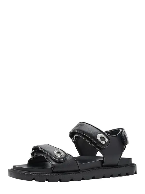 COACH Brynn Leather Sandal - Black