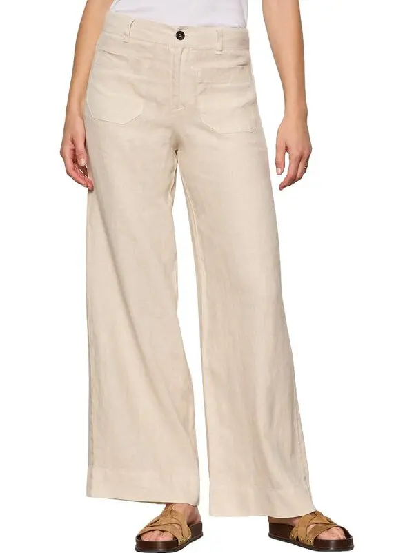 Sanctuary Marine Linen Wide Leg Pants - Summer Sand White