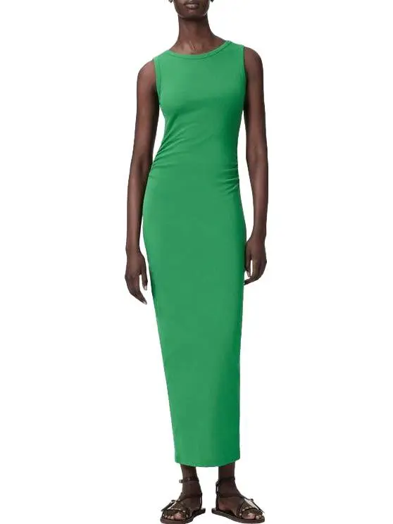 ALLSAINTS Katarina Ruched Side Maxi Dress - Apple Green