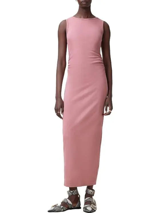 ALLSAINTS Katarina Ruched Side Maxi Dress - Ash Rose Pink