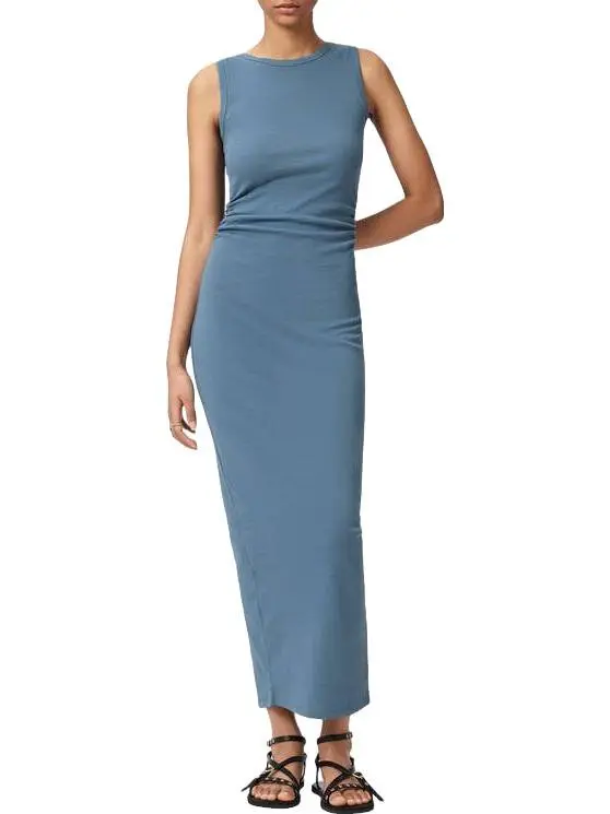 ALLSAINTS Katarina Ruched Side Maxi Dress - Captain Blue